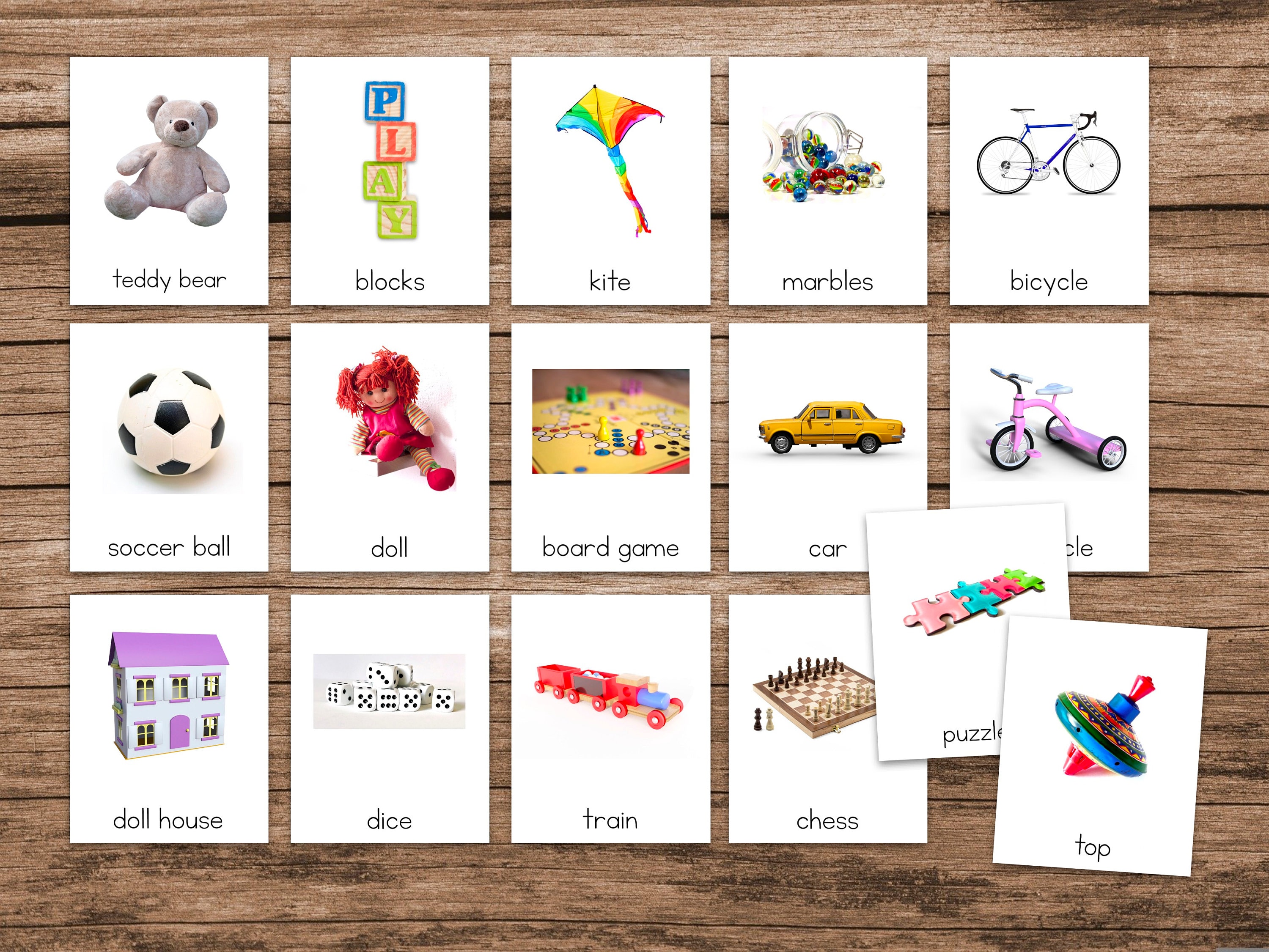 Toys Montessori 3-part Cards: Homeschool Preschool Printable - Etsy