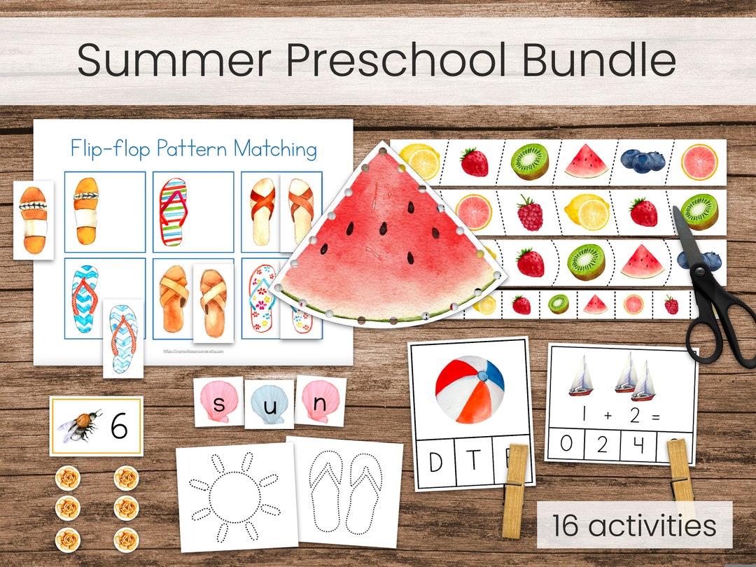 Summer Preschool Activity Bundle (montessori Printable Materials) - Etsy