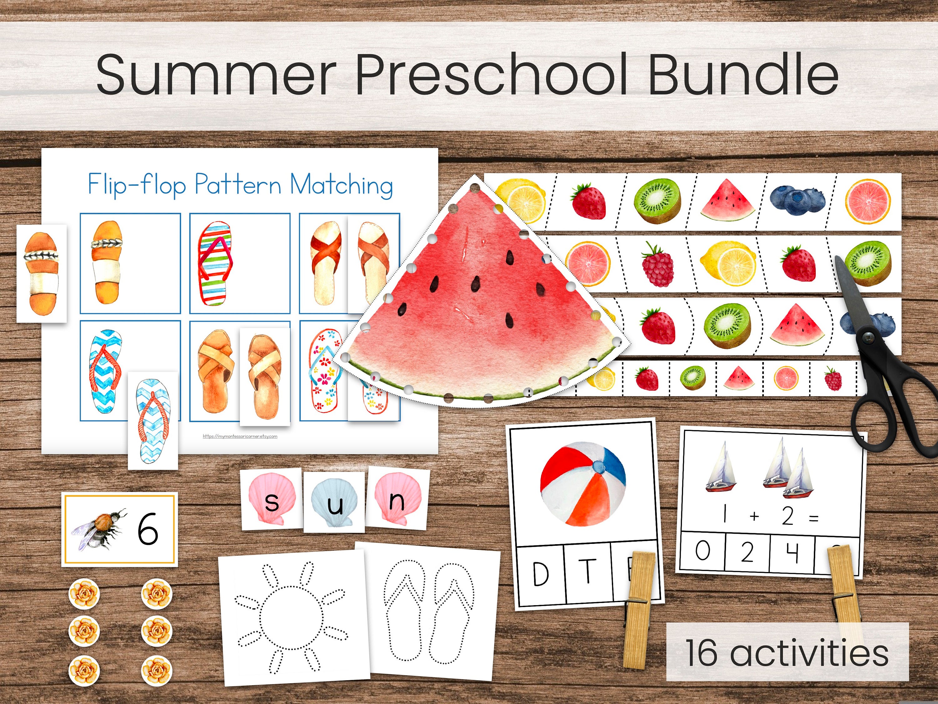 Summer Preschool Activity Bundle montessori Printable - Etsy