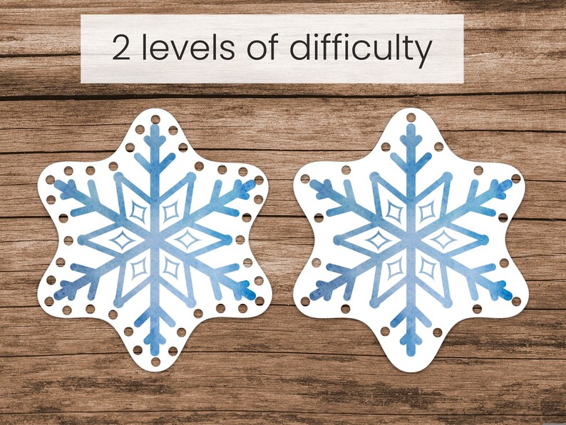 Winter Lacing Cards, Snowflakes (printable Preschool Fine Motor ...