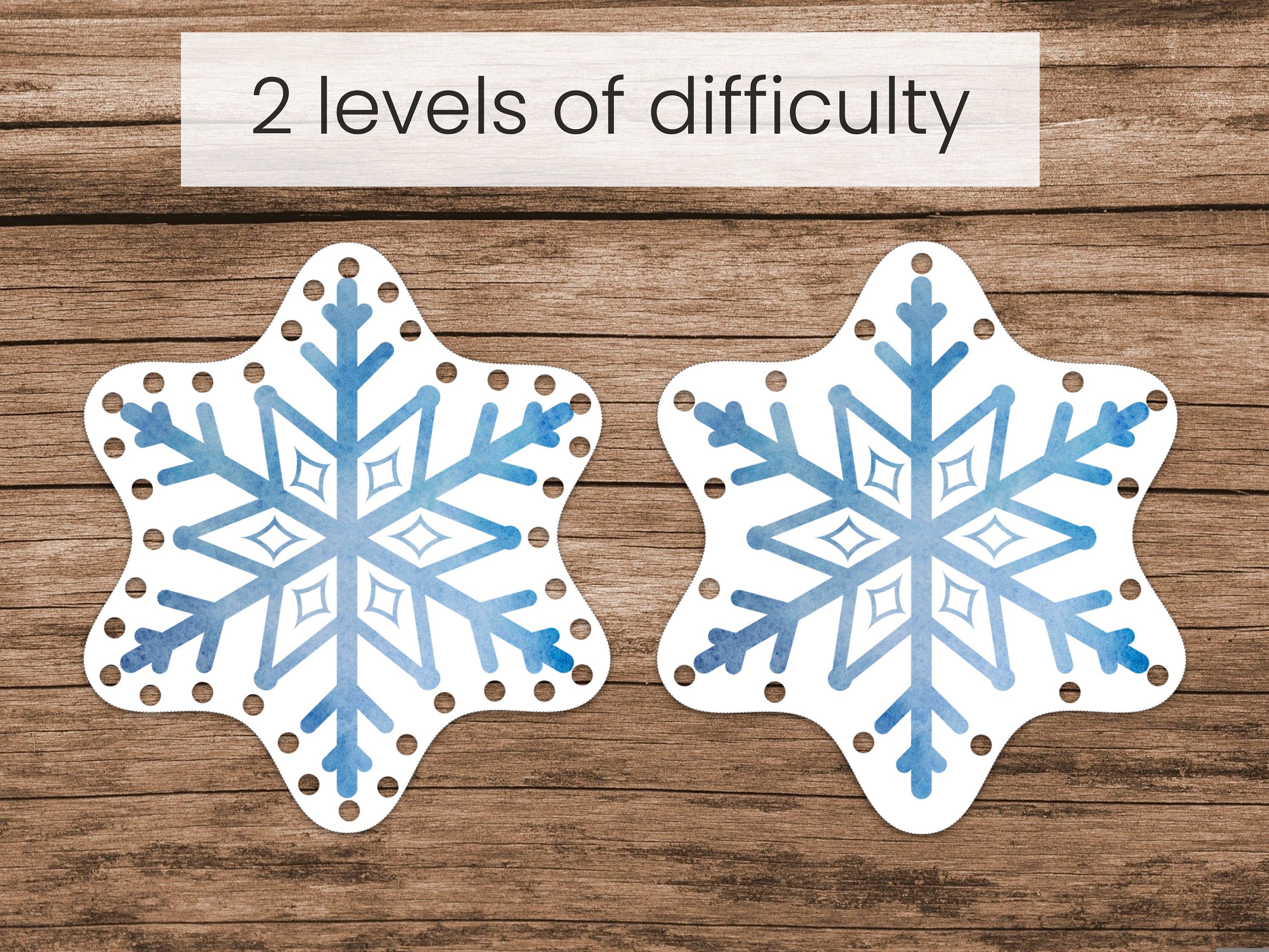 Winter Lacing Cards, Snowflakes (printable Preschool Fine Motor ...