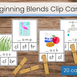 Montessori Phonics Clip Cards Bundle (pink, Blue and Green Series ...