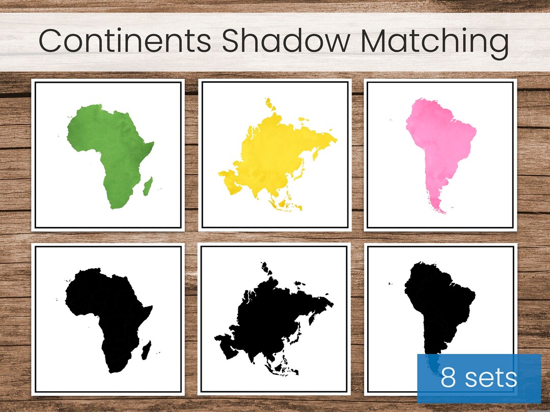 Montessori Continents Shadow Matching Activity - Etsy