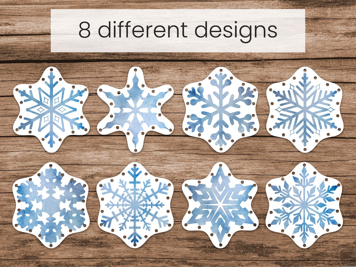 Winter Lacing Cards, Snowflakes printable Preschool Fine Motor Activity ...