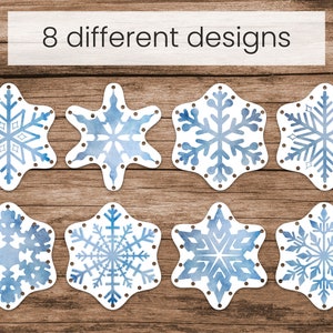 Winter Lacing Cards, Snowflakes (printable Preschool Fine Motor ...