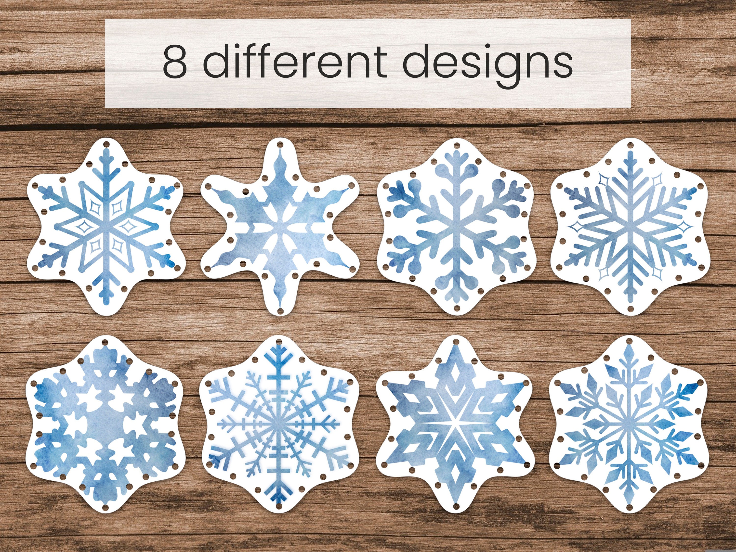 Winter Lacing Cards, Snowflakes (printable Preschool Fine Motor ...