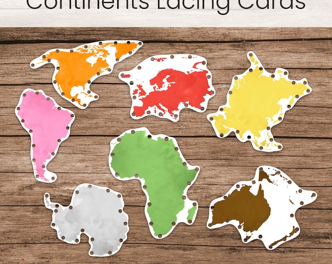 World Continents Dot Marker Worksheets (montessori Geography Printable ...