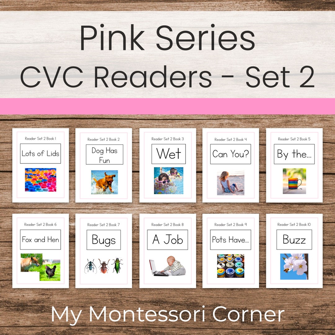 Montessori Pink Series Readers Set 2 (decodable CVC Phonetic Books) - Etsy