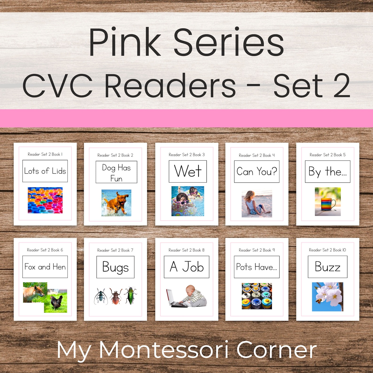 Montessori Pink Series Readers Set 2 (decodable CVC Phonetic Books) - Etsy