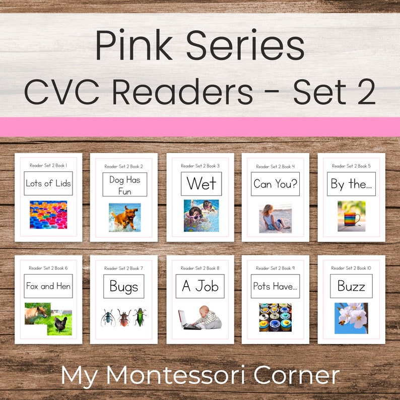 Montessori Pink Series Readers Set 2 (decodable CVC Phonetic Books) - Etsy