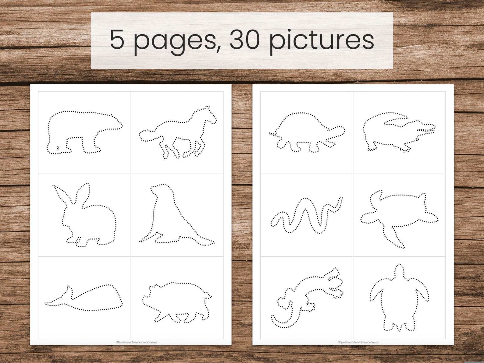 Vertebrates Punching or Tracing Activity (montessori Fine Motor ...