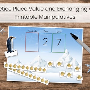 Winter Penguin Math Game: Place Value and Decimal System Practice - Etsy