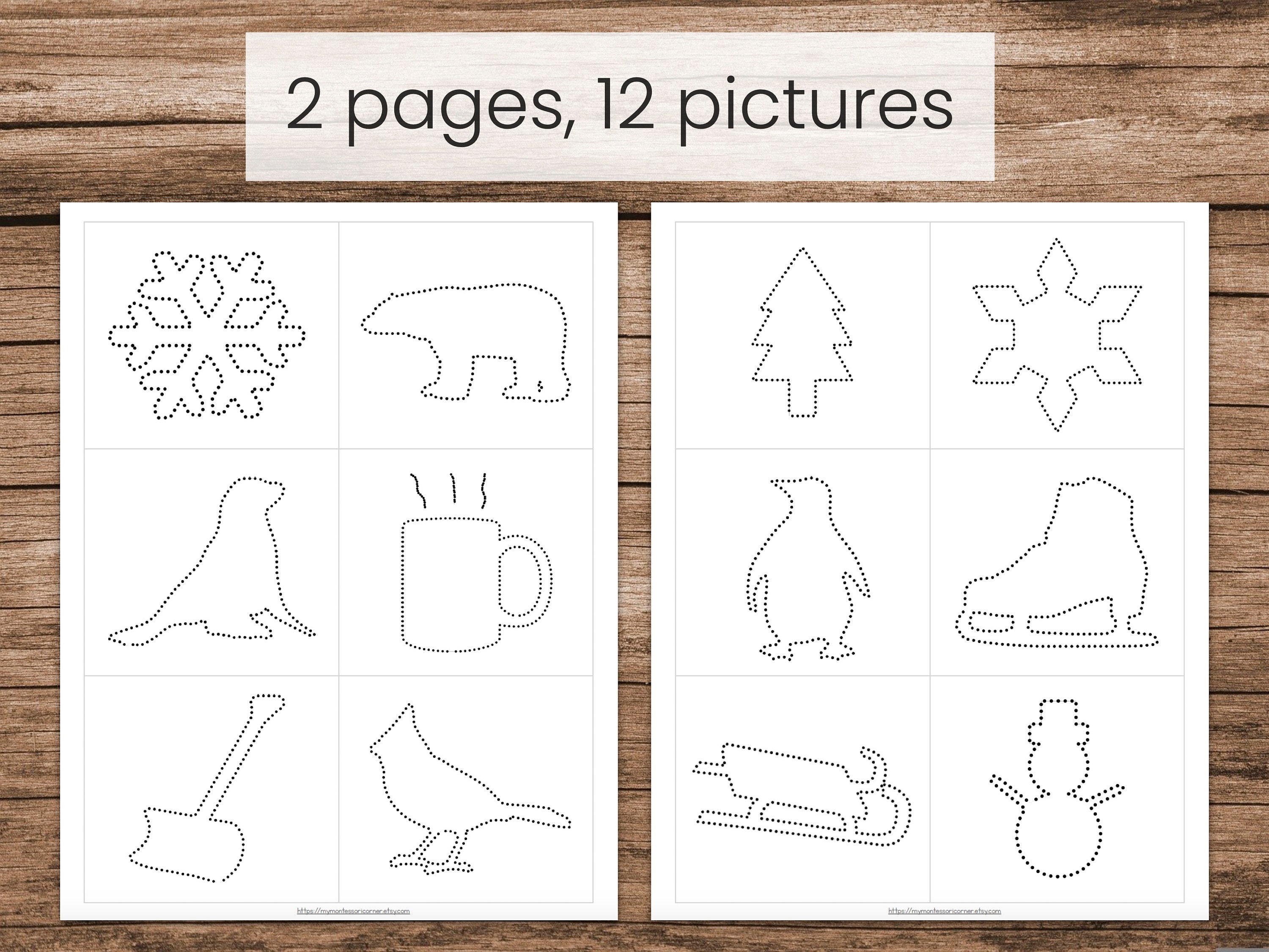 Winter Punching or Tracing Activity (montessori Fine Motor Printable ...