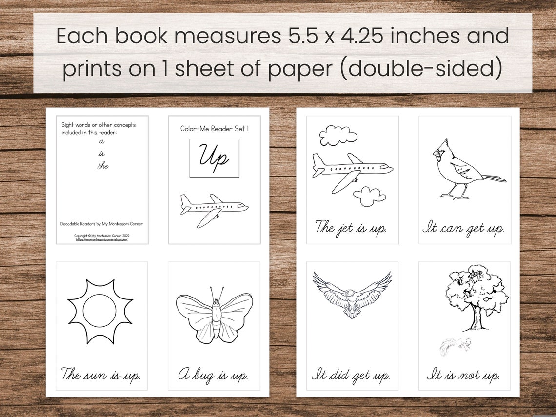 CURSIVE Pink Series Color-me Readers (montessori Phonetic Reading Books ...