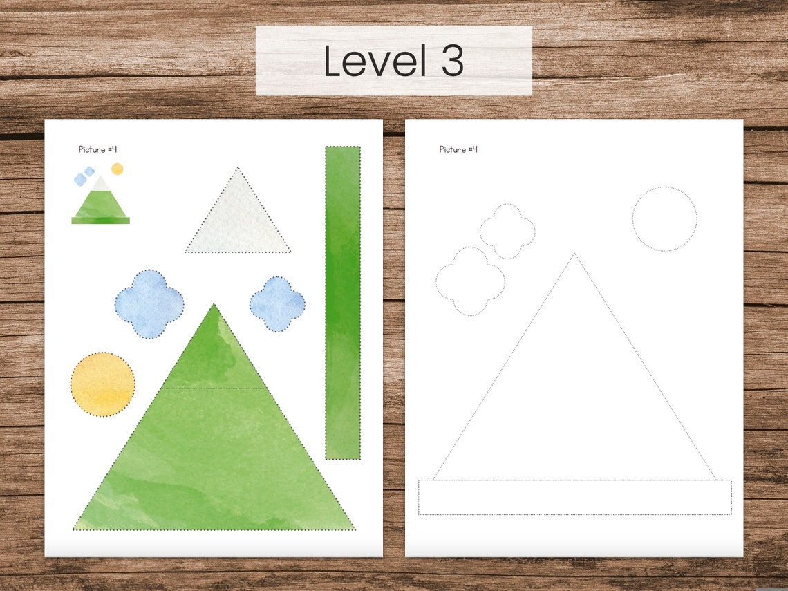 Scissors Skills Cut and Paste Activity: Watercolor Shapes Pictures - Etsy