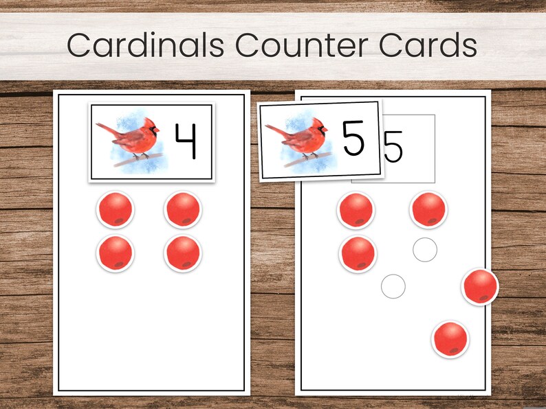 Winter Numbers and Counters Activity Cardinals Theme - Etsy