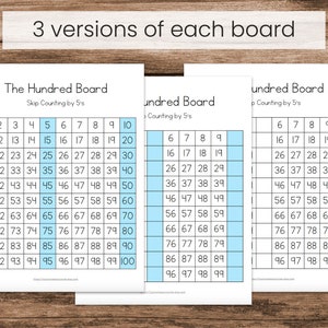 Hundred Chart Skip Counting Pack (montessori Math Printable) - Etsy