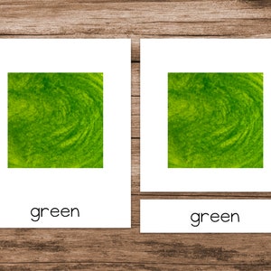 Montessori Colors 3 Part Cards, Watercolor - Etsy