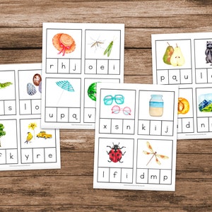 Summer Beginning Sounds Clip Cards (montessori Preschool Phonics ...