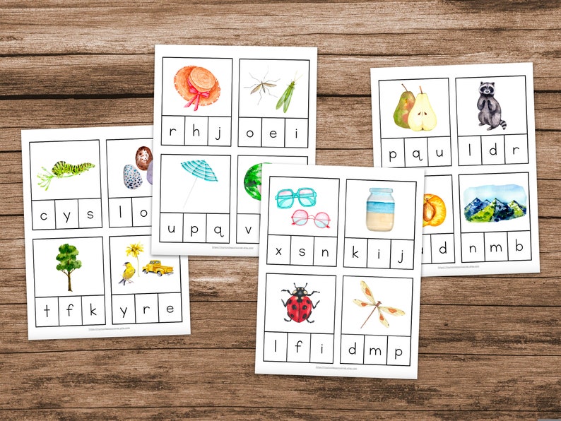 Summer Beginning Sounds Clip Cards montessori Preschool Phonics ...