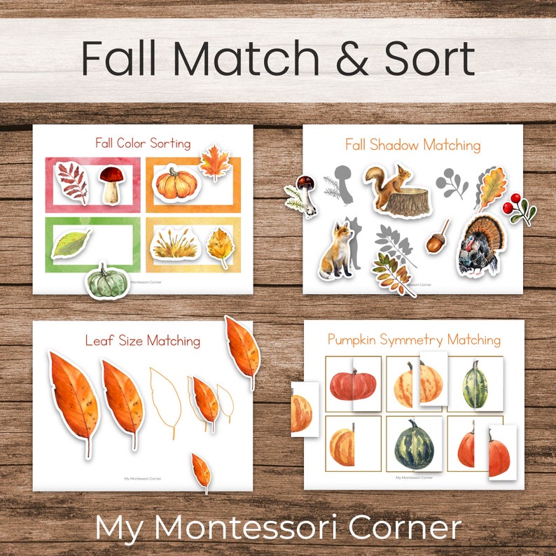 Fall Preschool Activity Bundle, Montessori Autumn Unit Printable ...