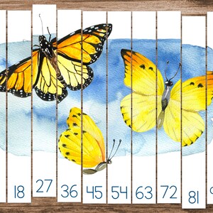 Spring Skip Counting Puzzles (printable Watercolor Math Activity) - Etsy