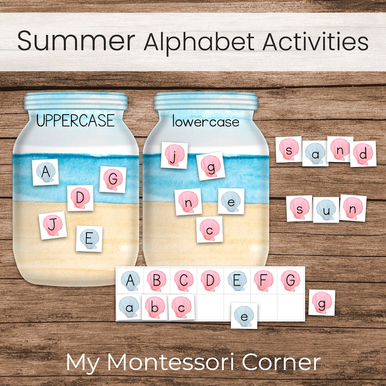 Summer Moveable Alphabet Seashell Activities (montessori Preschool ...