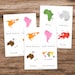 Montessori Continents 3 Part Cards, Preschool or Kindergarten Geography ...