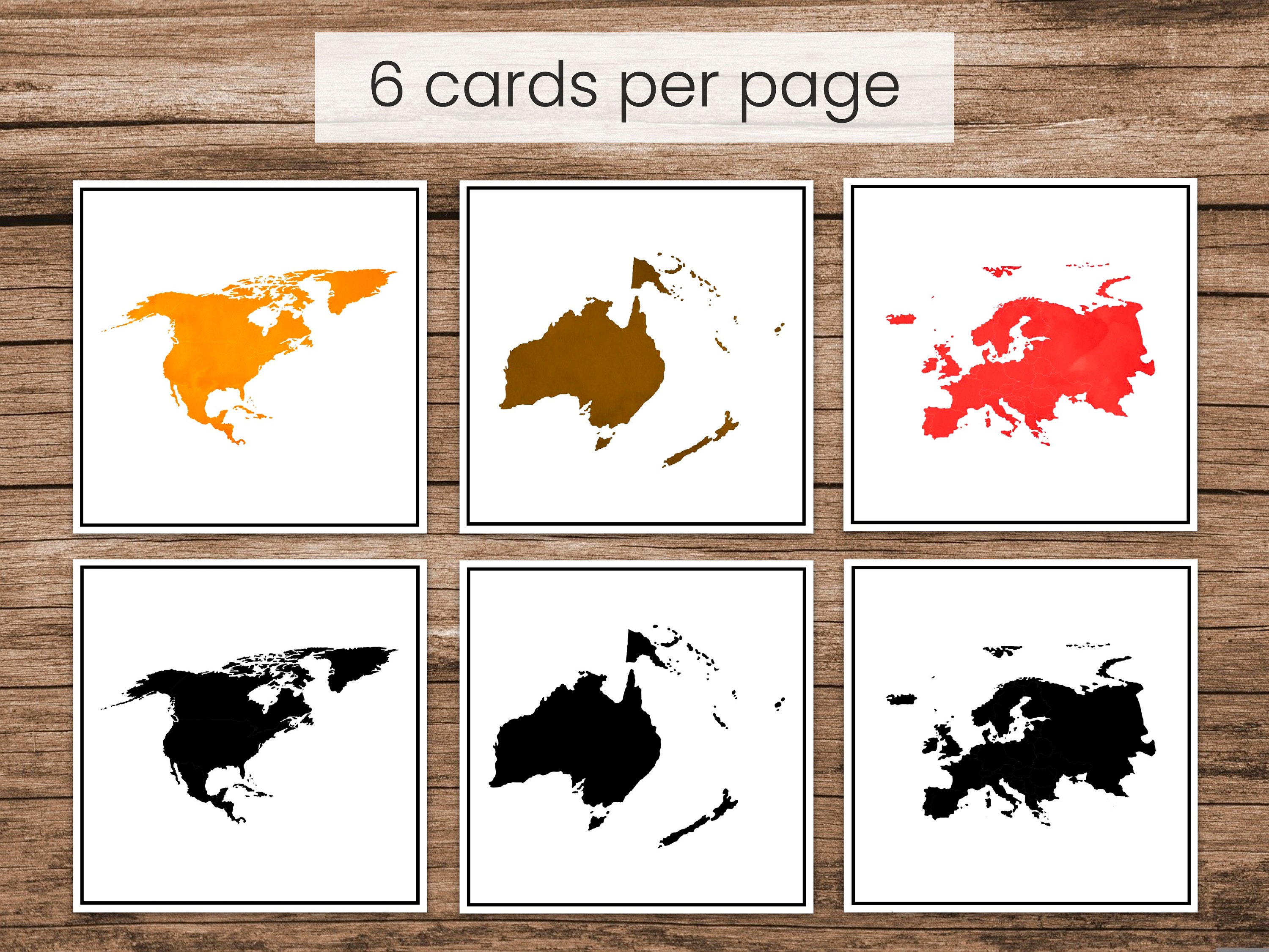 Montessori Continents Shadow Matching Activity - Etsy