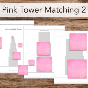 Montessori Pink Tower Printable Activities - Etsy