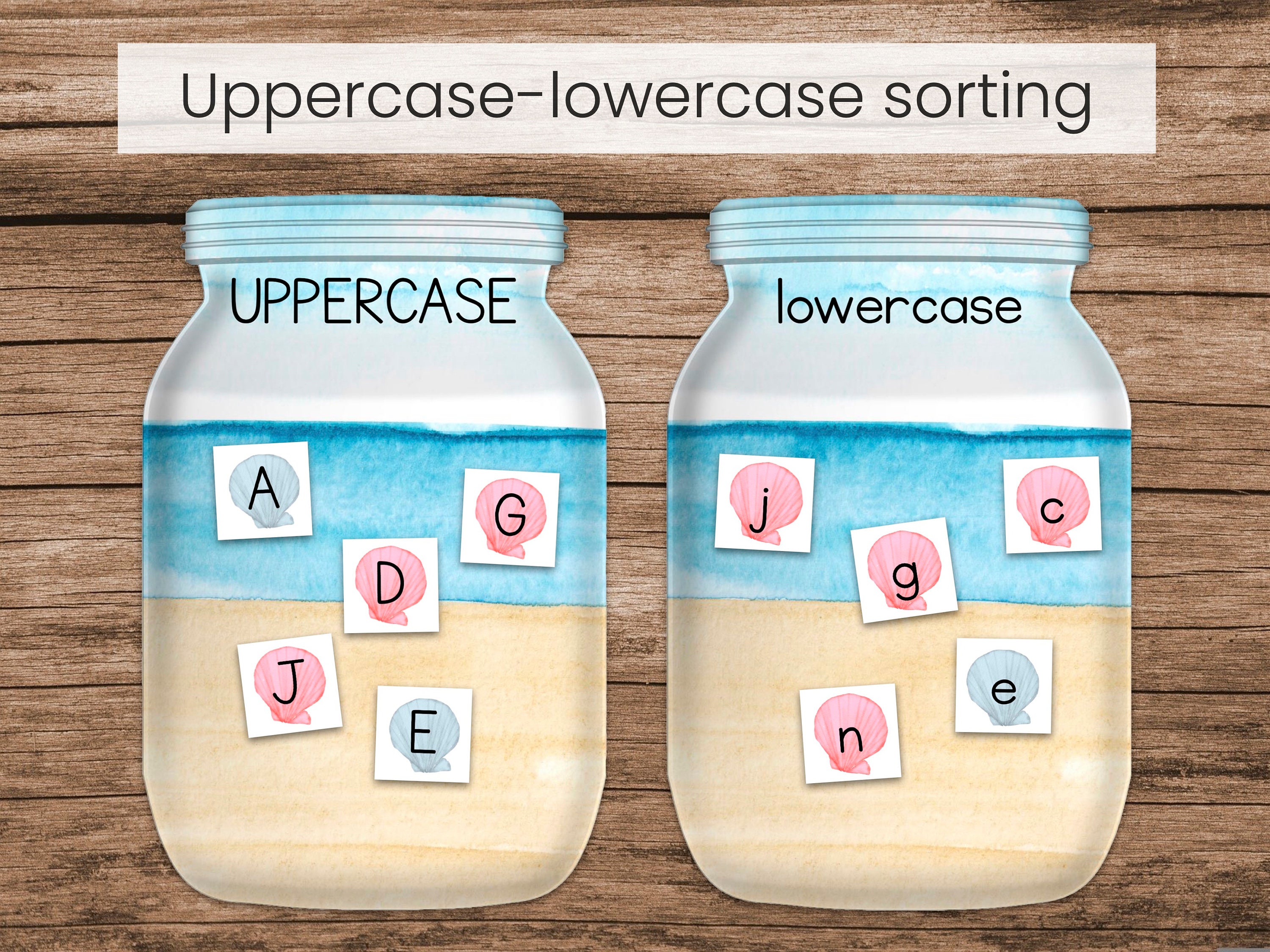 Summer Moveable Alphabet Seashell Activities (montessori Preschool ...