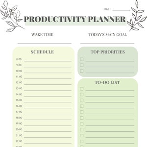 Productivity Planner Printable, Instant Download, Daily to Do List ...