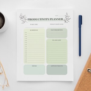 Productivity Planner Printable, Instant Download, Daily to Do List ...