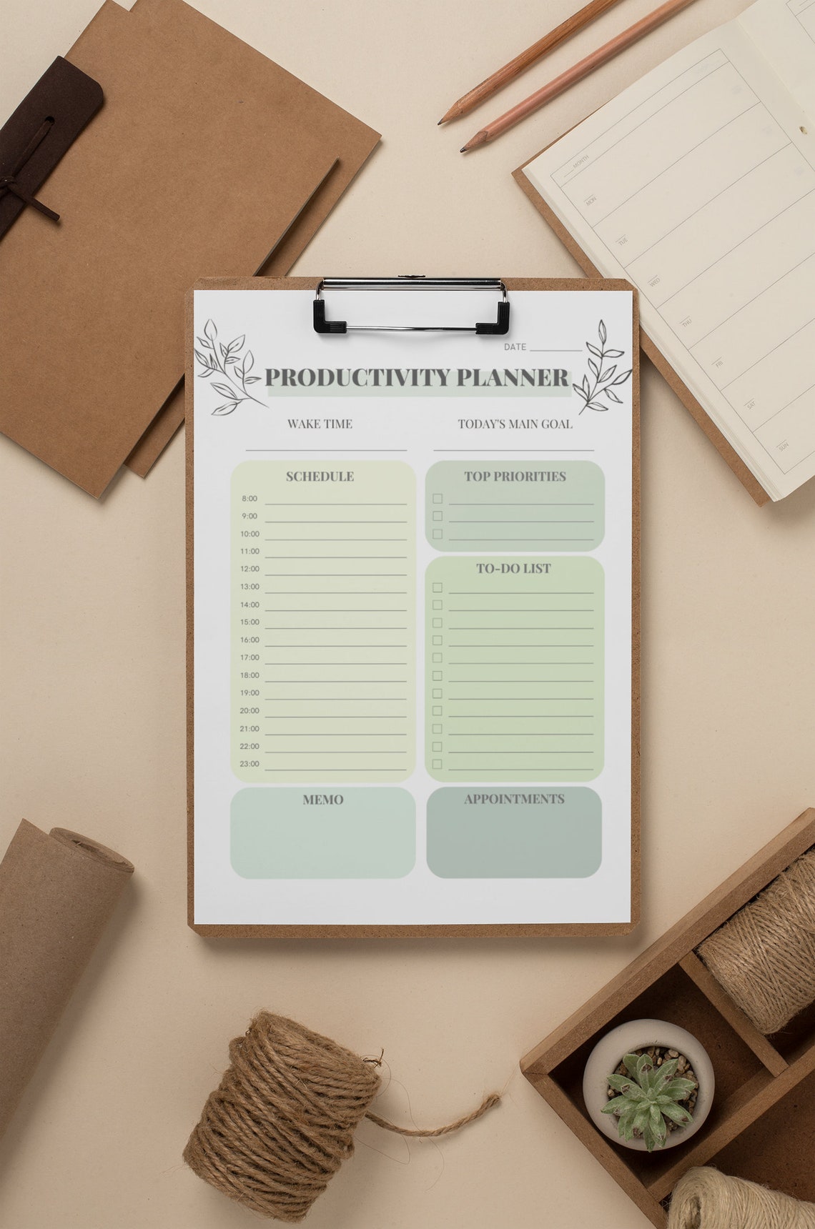 Productivity Planner Printable, Instant Download, Daily to Do List ...