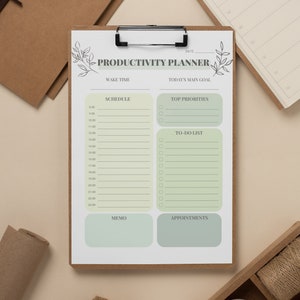 Productivity Planner Printable, Instant Download, Daily to Do List ...
