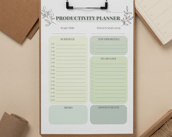 Modern Daily Planner, Digital Planner, Daily Planner, Productivity ...