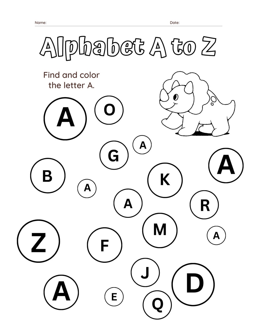 Digital Dinosaur Alphabet Seek and Find Activity Game - Etsy