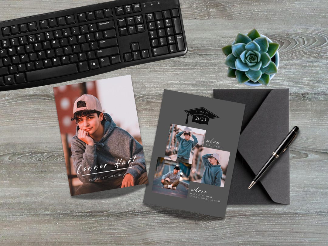 Teen Boy Graduation Invitation Template, Simple Graduation Invitation ...