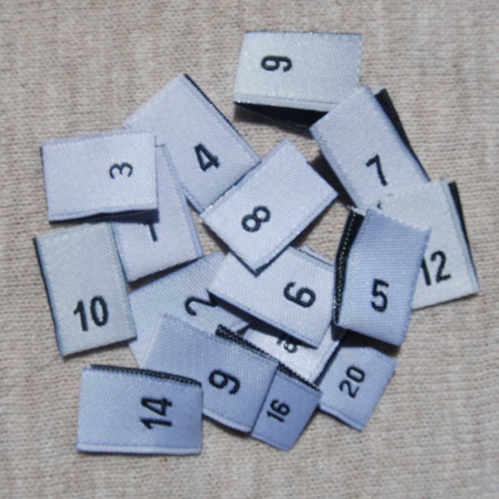 Woven Damask Women's Clothing Size Tab Labels - White W/black Text (1 ...