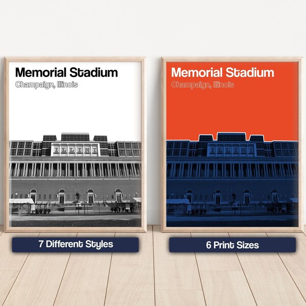 University of Illinois Memorial Stadium Poster - Etsy