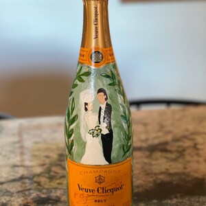 Custom Painted Engagement Wedding Champange Bottle Personalized ...