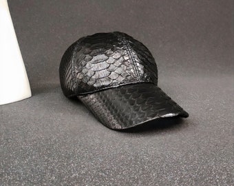 Black Snakeskin Cap - Etsy
