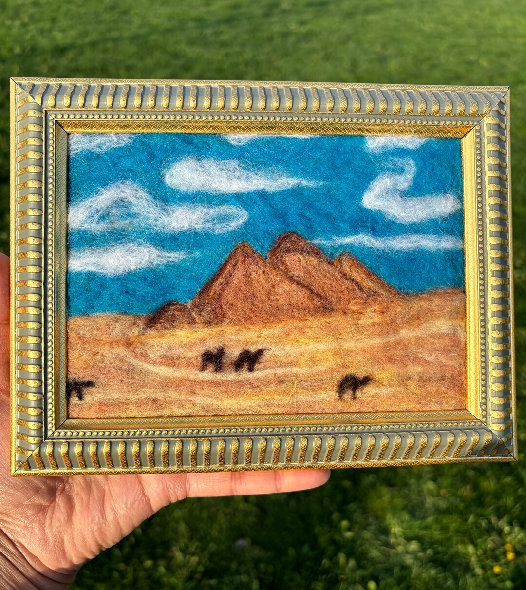 The Great Pyramids of Egypt. Needle Felted and Framed. Egyptian ...