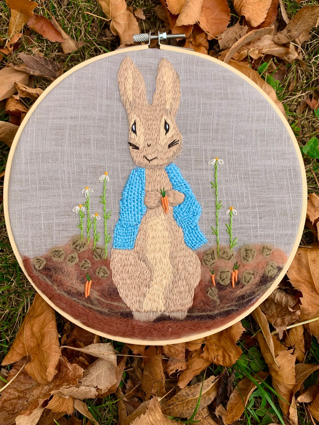 Peter Rabbit Hand Embroidered Finished Hoop - Etsy