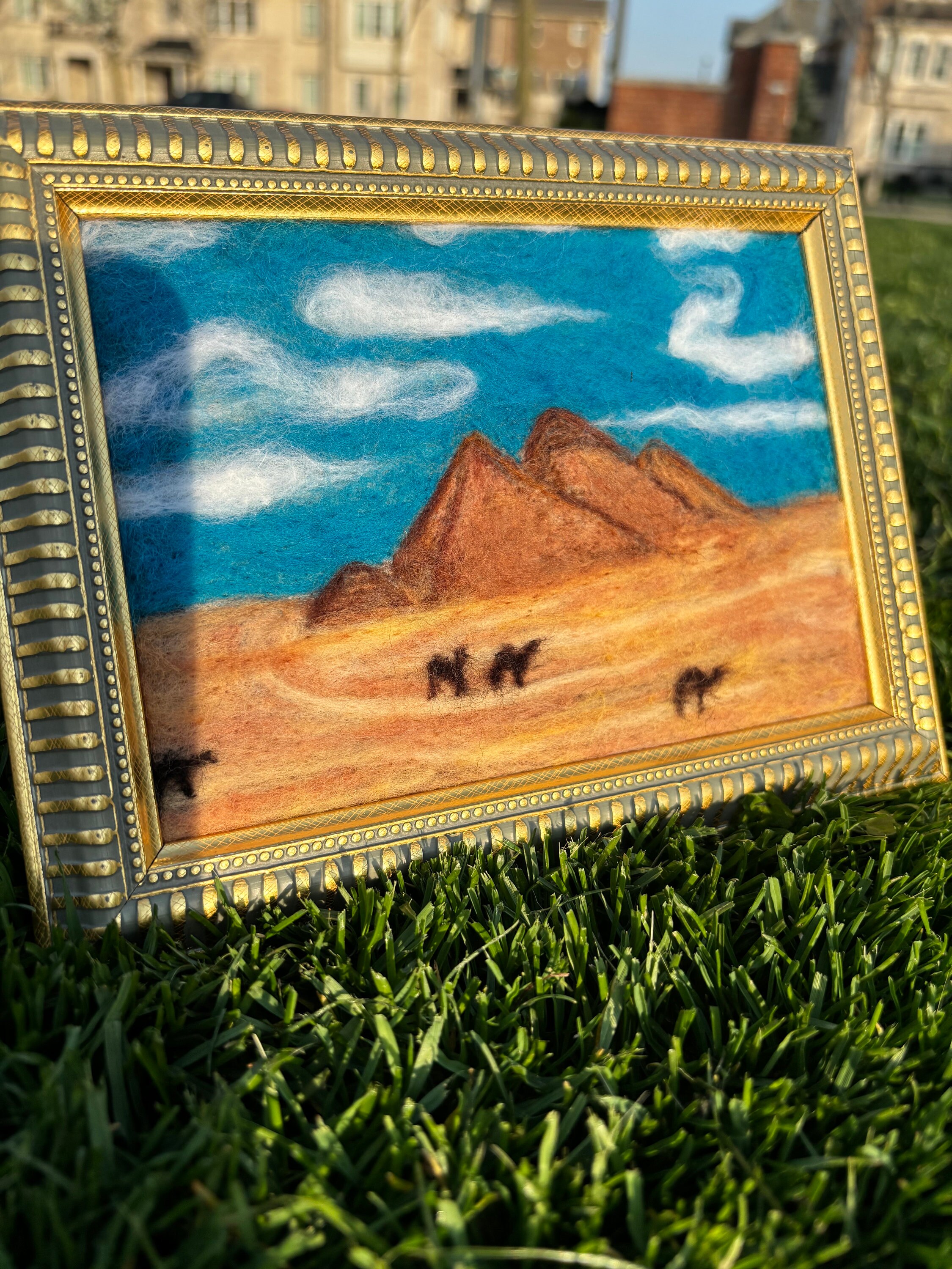 The Great Pyramids of Egypt. Needle Felted and Framed. Egyptian ...