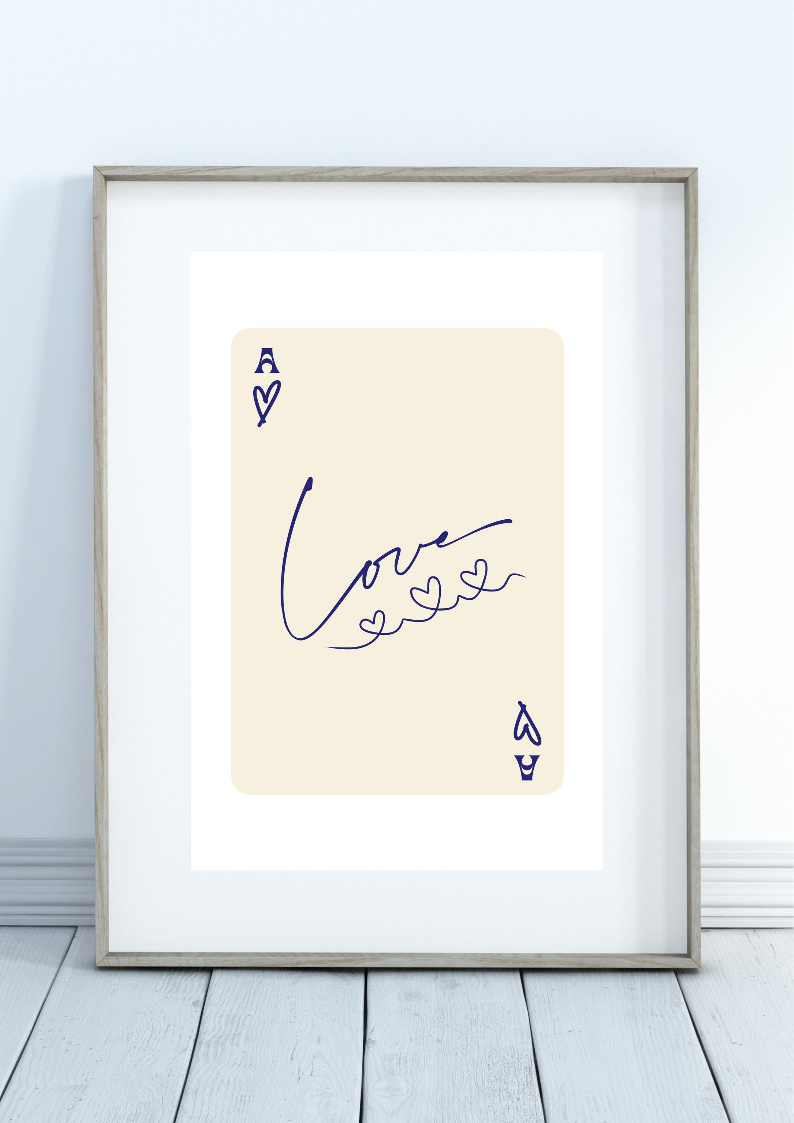 Ace Love Card Digital Print | Playing Card Art | Trendy Wall Decor ...