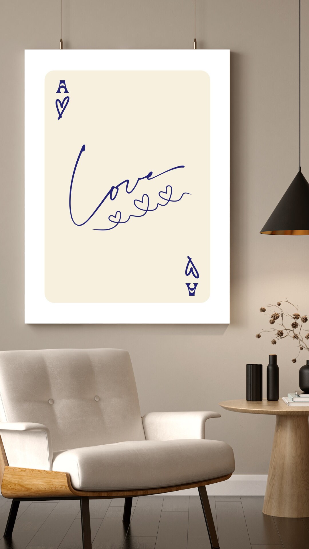 Ace Love Card Digital Print | Playing Card Art | Trendy Wall Decor ...
