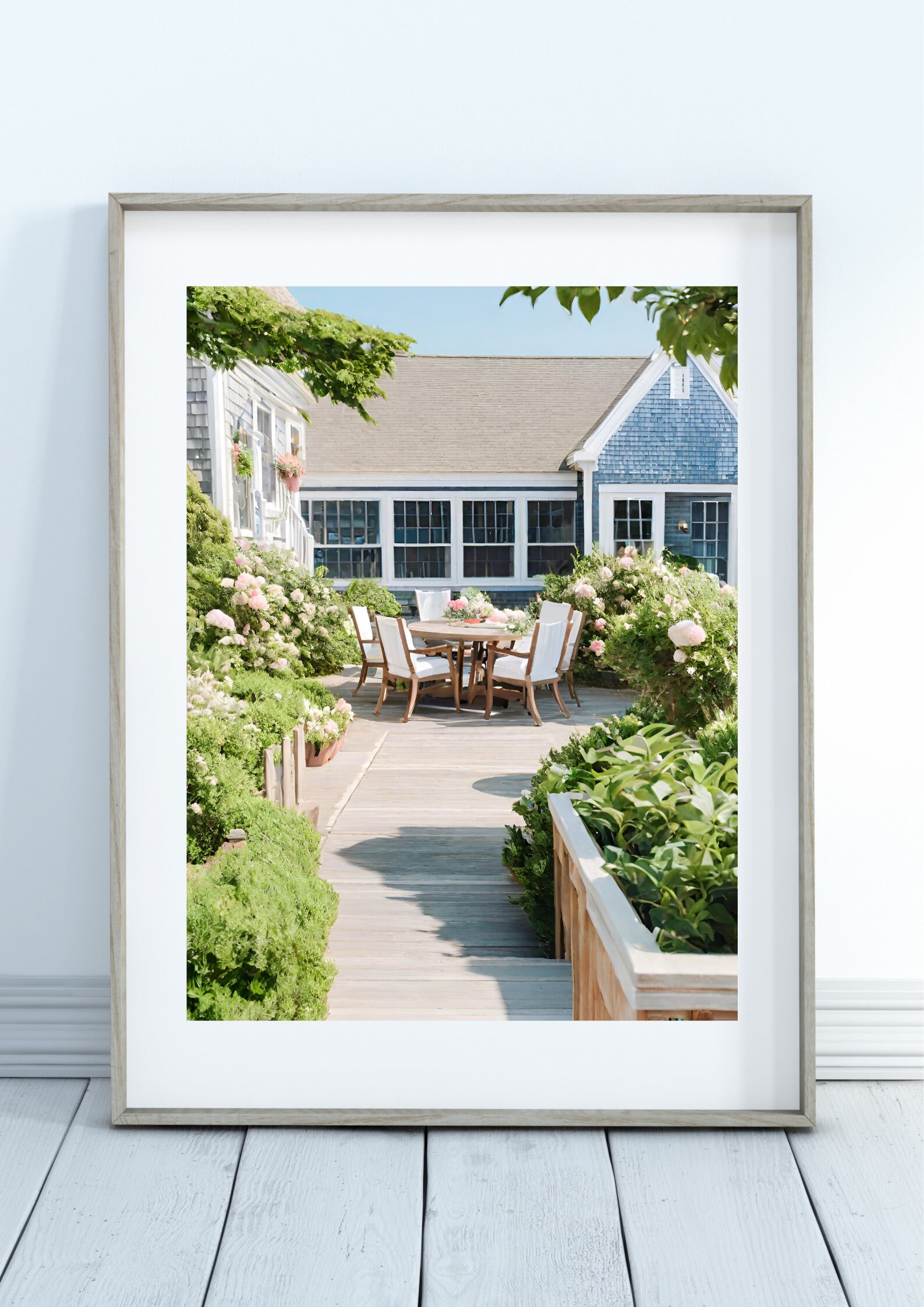 Dreamy Nantucket Porch Digital Print | Beach Vacation | Pool House ...