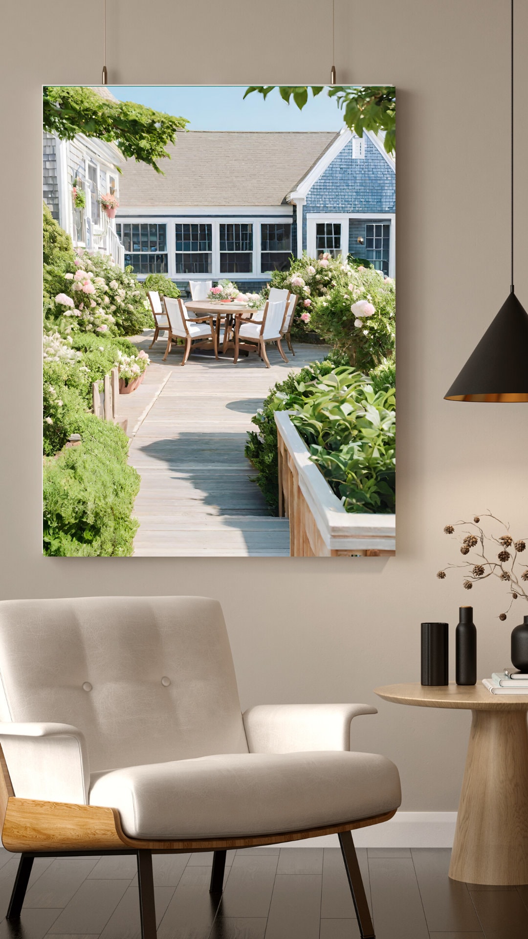 Dreamy Nantucket Porch Digital Print | Beach Vacation | Pool House ...