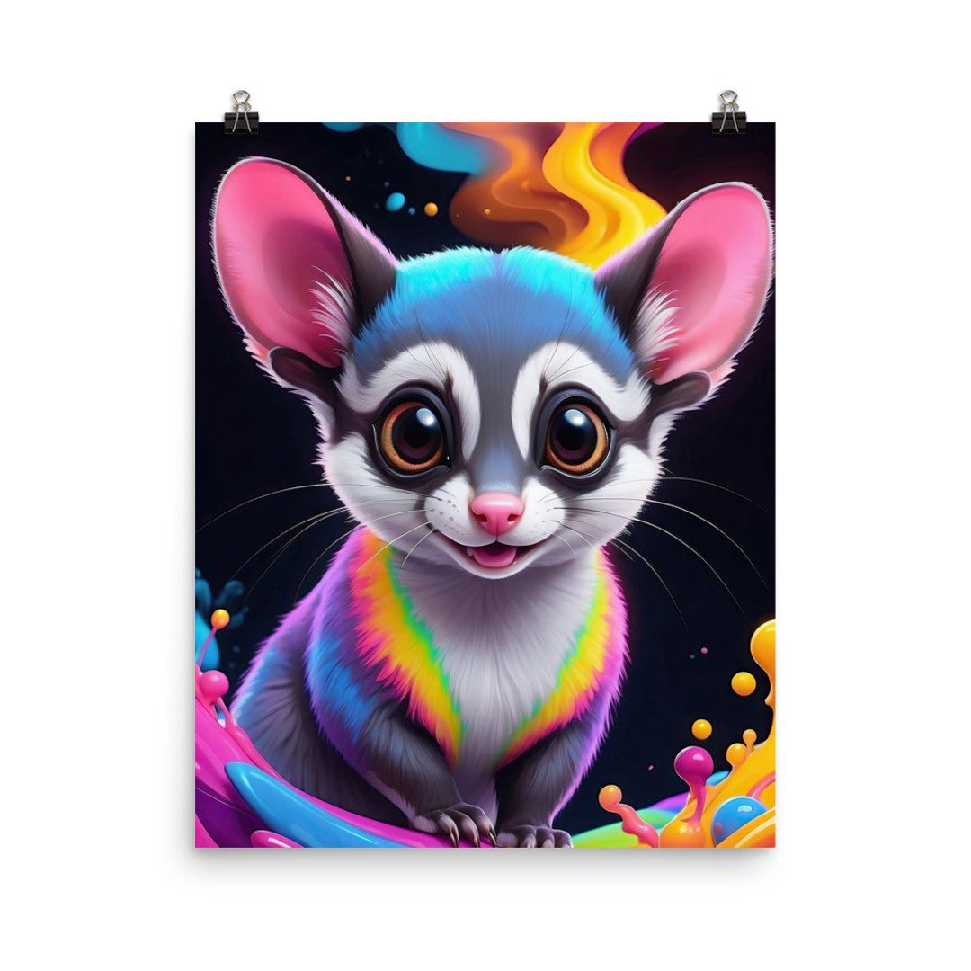 Psychedelic Sugar Glider Poster - Etsy